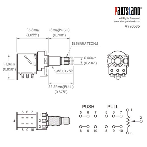 Electronics - Potentiometers - Push Pull Pots - theguitarparts