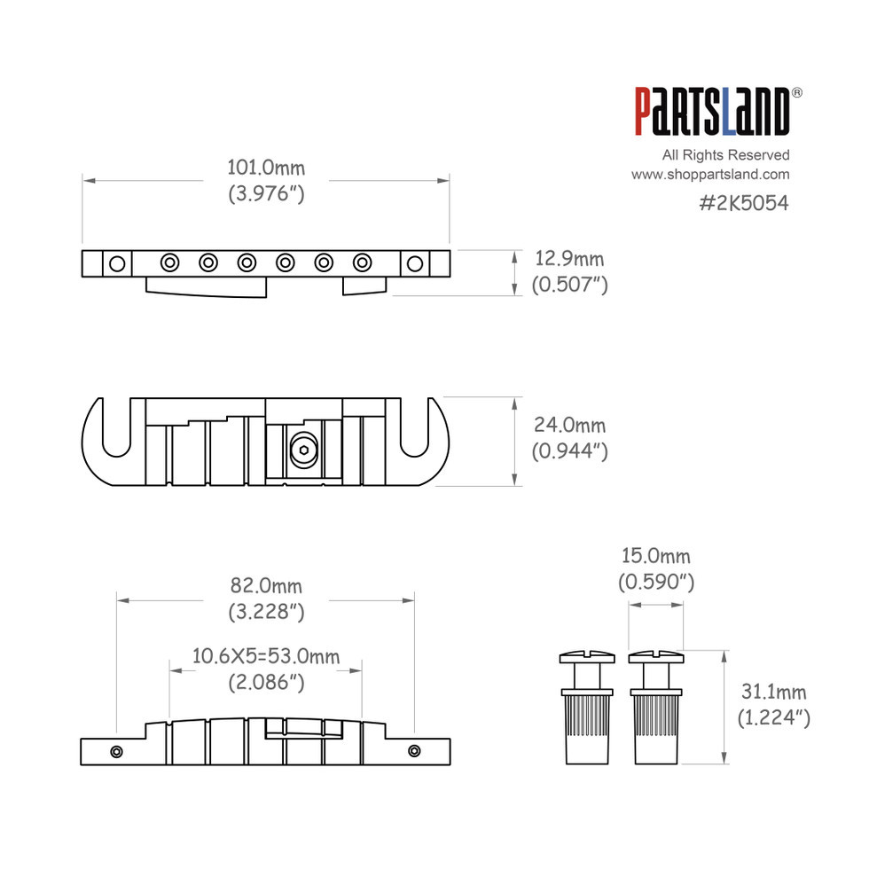 Aluminium Turn Over Guitar Bridge