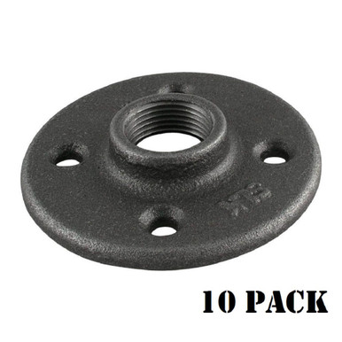 Black Floor Flange Pipe Fitting, 1/2 Inch, 10 Pack - William Roberts ...