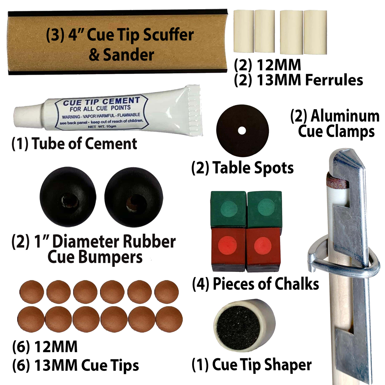 Deluxe Pool Cue Repair Kit