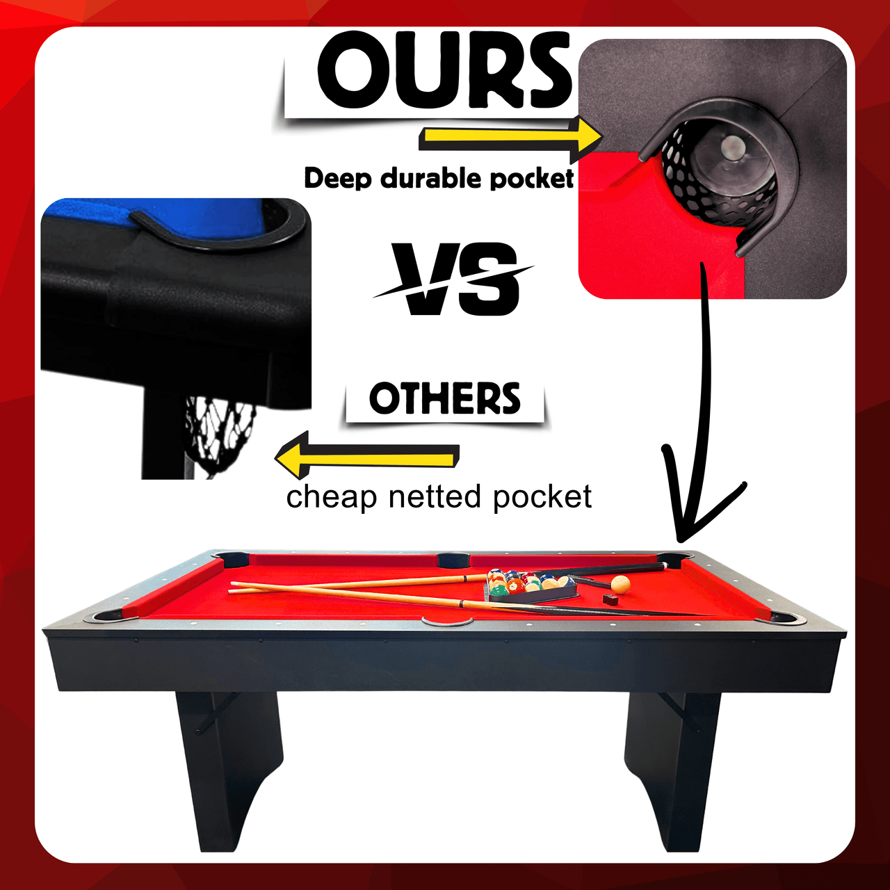 "The Ashford" 6' Portable Folding Pool Table