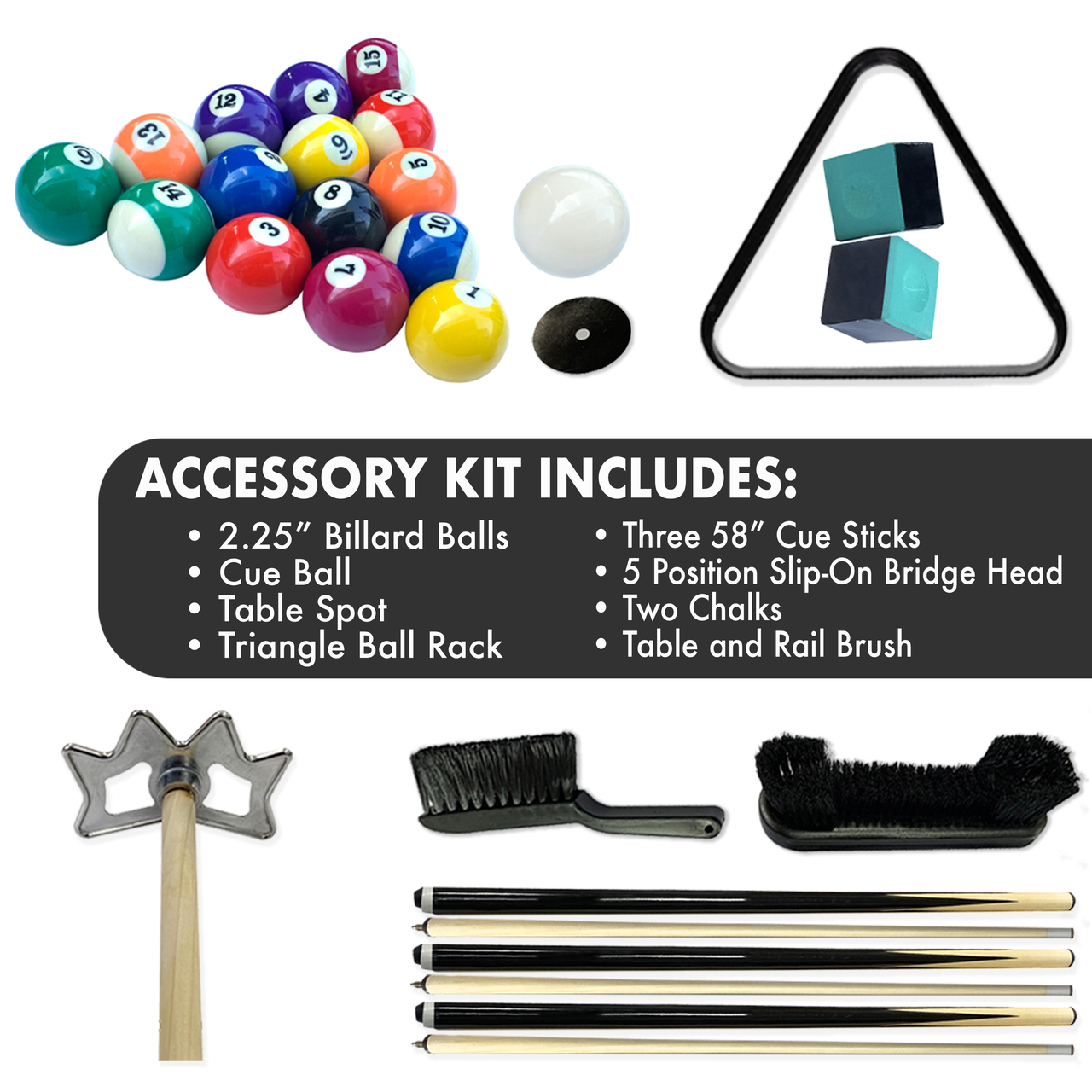 Pool Table Accessories Kit | Freetime Fun