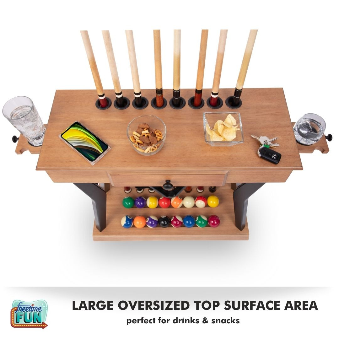 Carson Floor Cue Rack - Oak/Black