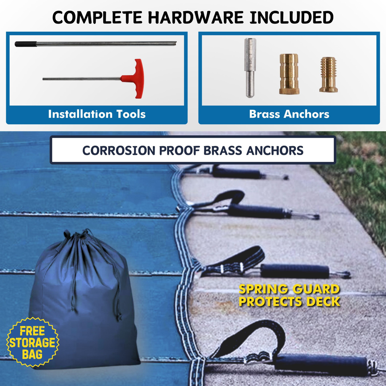 "Gorilla" Mesh Safety Pool Cover for In-Ground Pools- 16 YR Warranty