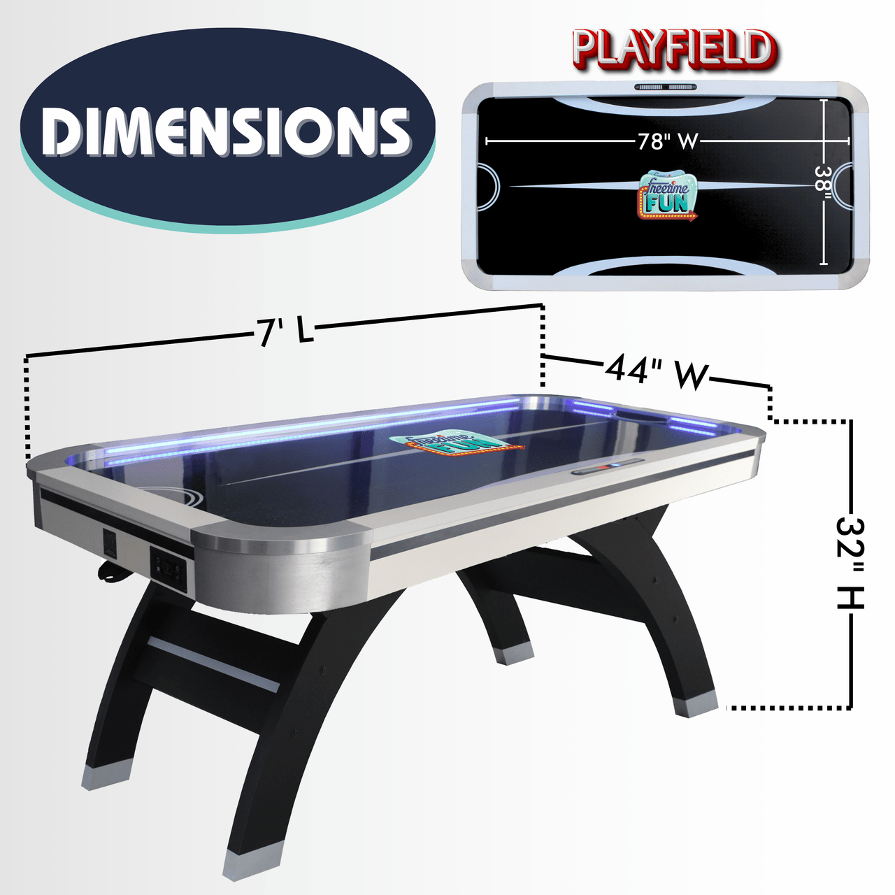 7 FT Air Hockey Table "Slap Shot"