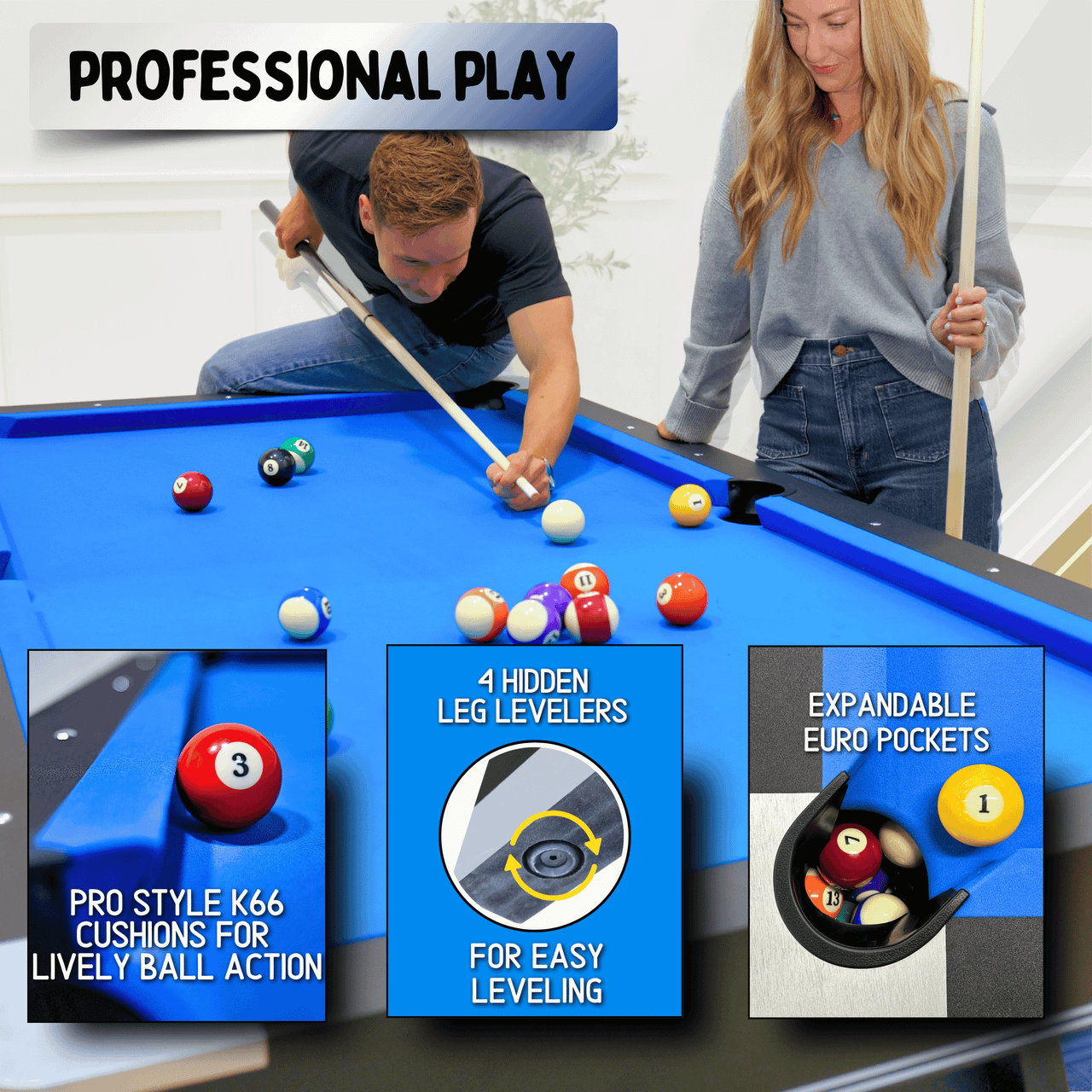 Sports 7' Pool Table with Top