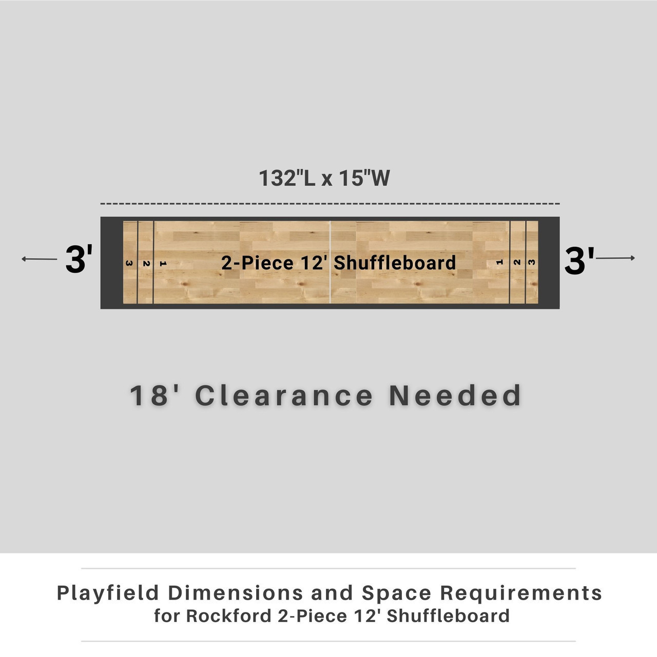 "The Rockford" 2-Piece 12′ Upstairs/Downstairs Shuffleboard Table