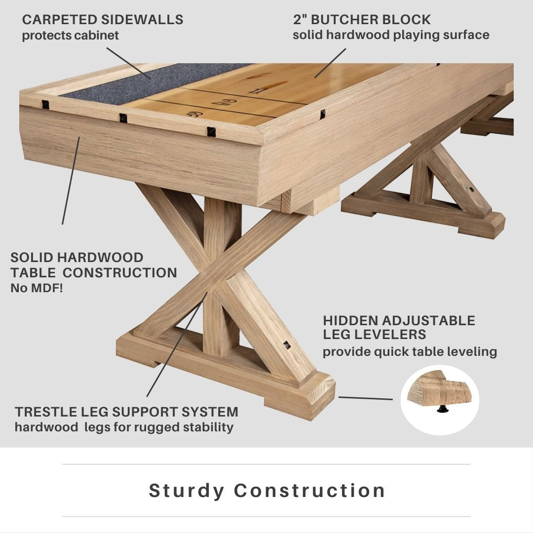 "The Rockford" 2-Piece 12′ Upstairs/Downstairs Shuffleboard Table