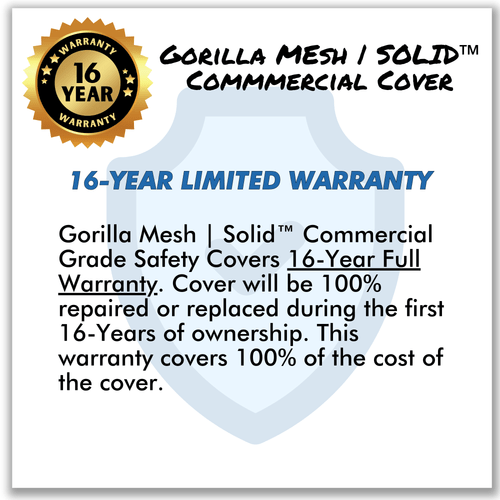"Gorilla" Solid Safety Pool Cover for In-Ground Pools- 16 YR Warranty
