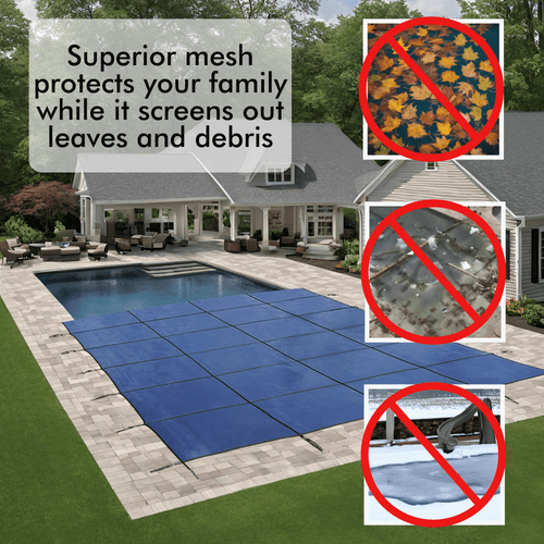 Mesh Safety Pool Cover for In-Ground Pools- 5 YR Warranty