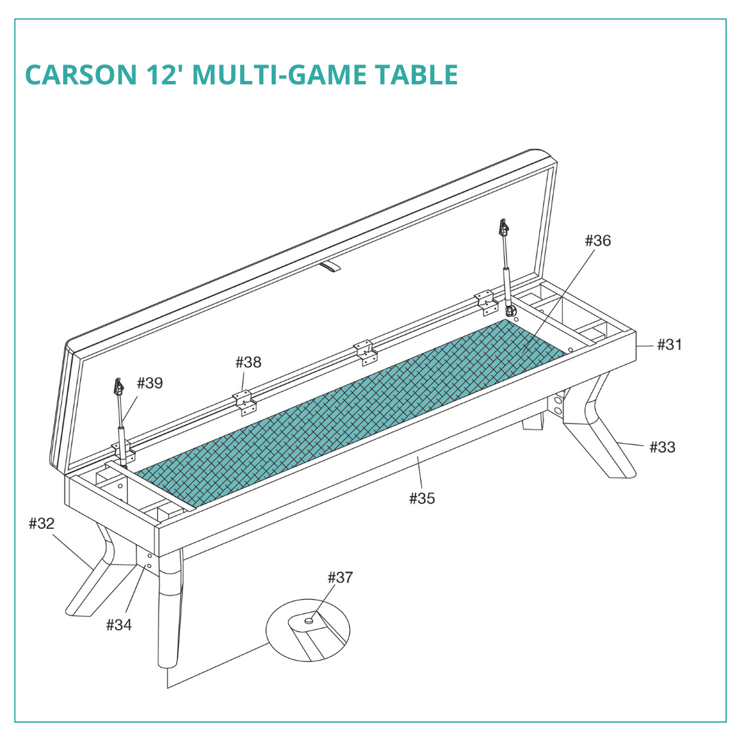 Carson 7' Multi-Game Table with Benches - Parts