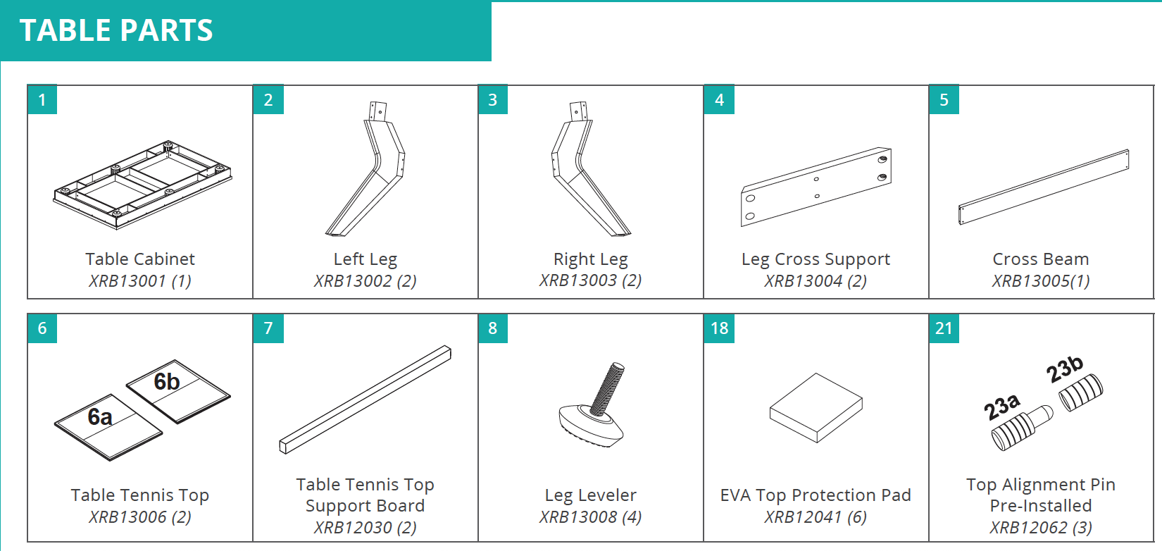 Carson 7' Multi-Game Table with Benches - Parts