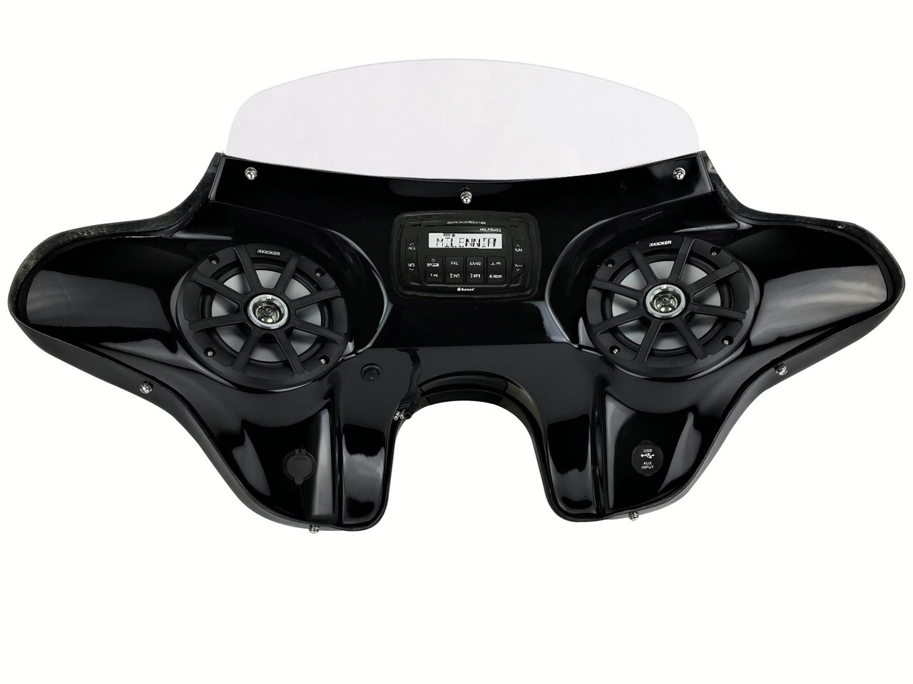 Harley Road King Batwing Fairing with Speakers and Stereo System