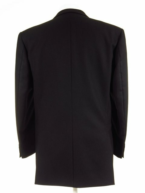 Ex Hire Black Herringbone Wool Masonic Suit Jacket - Tweedmans