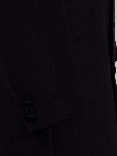 Ex Hire Black Prince Edward Jacket Herringbone Wool - Tweedmans