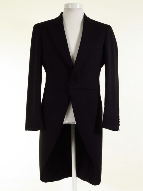 Ex Hire Black Morning Coat Lightweight Self Stripe - Tweedmans