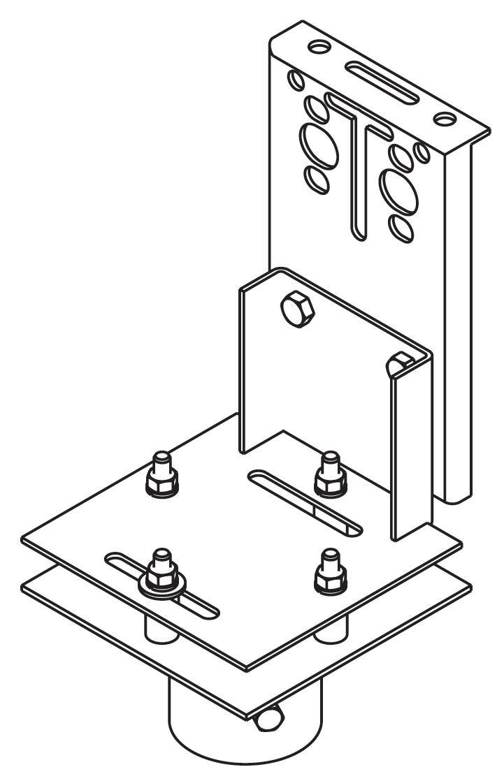 Mounting Kit, 2in Enclosure Pipe Mount, With Single Back-Mount Bracket ...