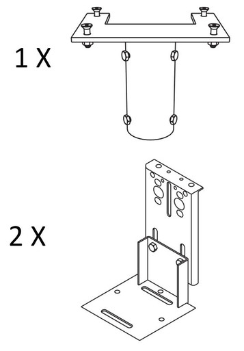 Mounting Kit, 2in Enclosure Pipe Mount, With Two Back-Mount Brackets ...