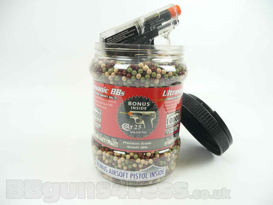 Ultrasonic BB pellets 10,000 x0.12 with free Colt 25 Pistol - bbgunsuk ...
