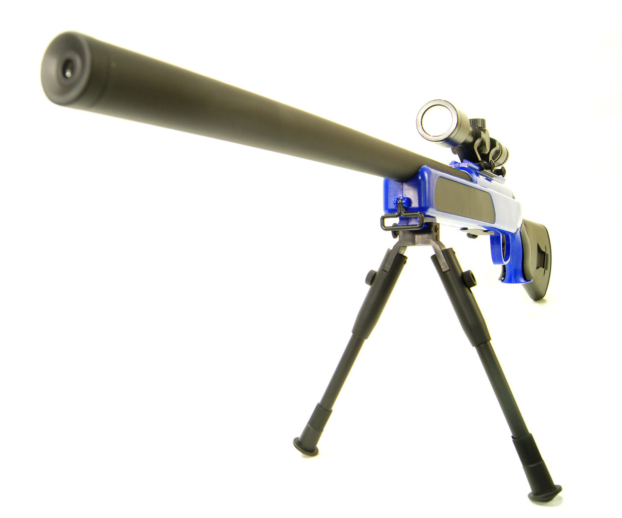 Cyma ZM51 bolt action sniper rifle with scope and bipod in blue ...