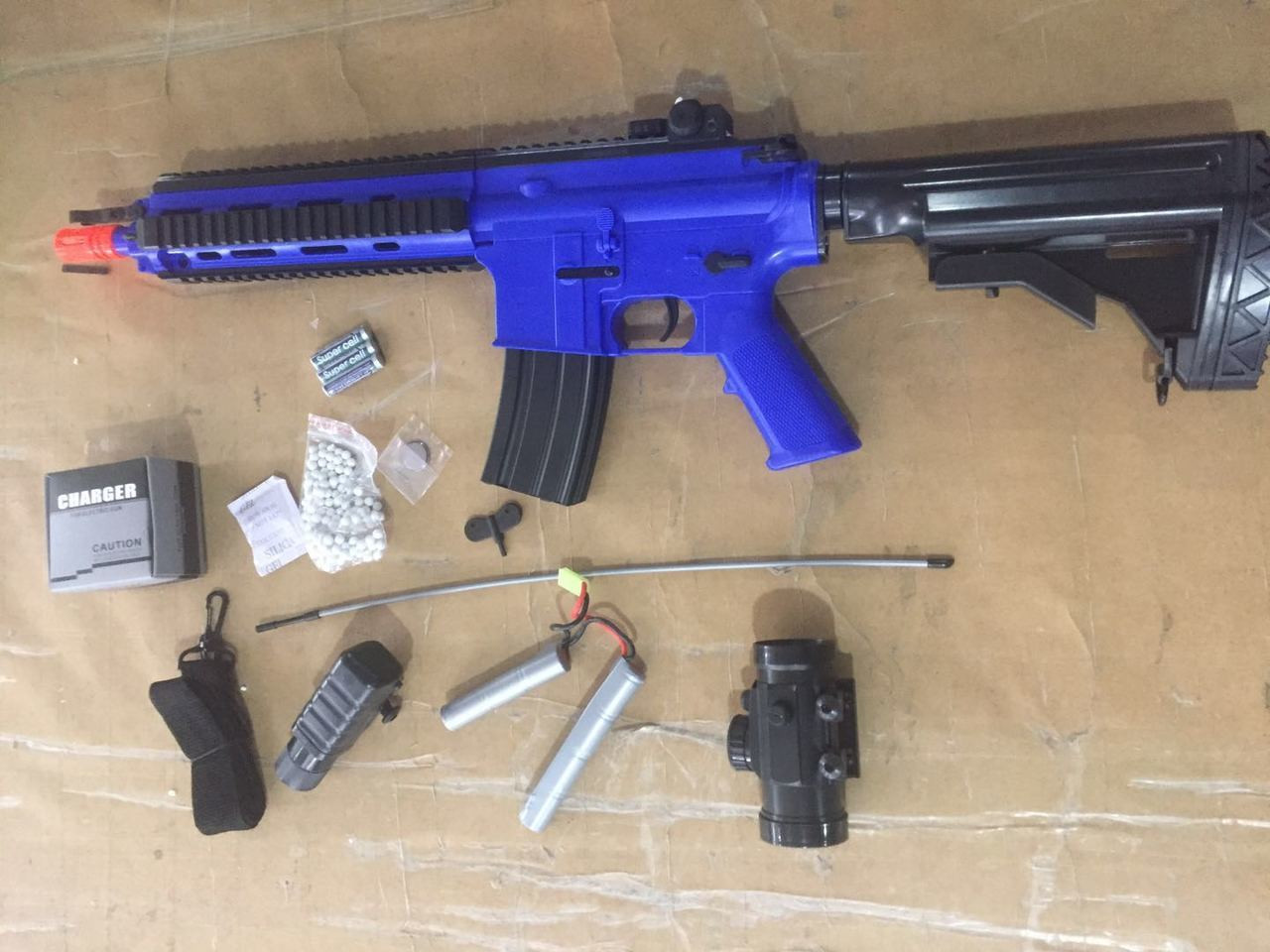Double Eagle M804A2 Full Auto M4 Rifle in blue - bbgunsuk.co.uk