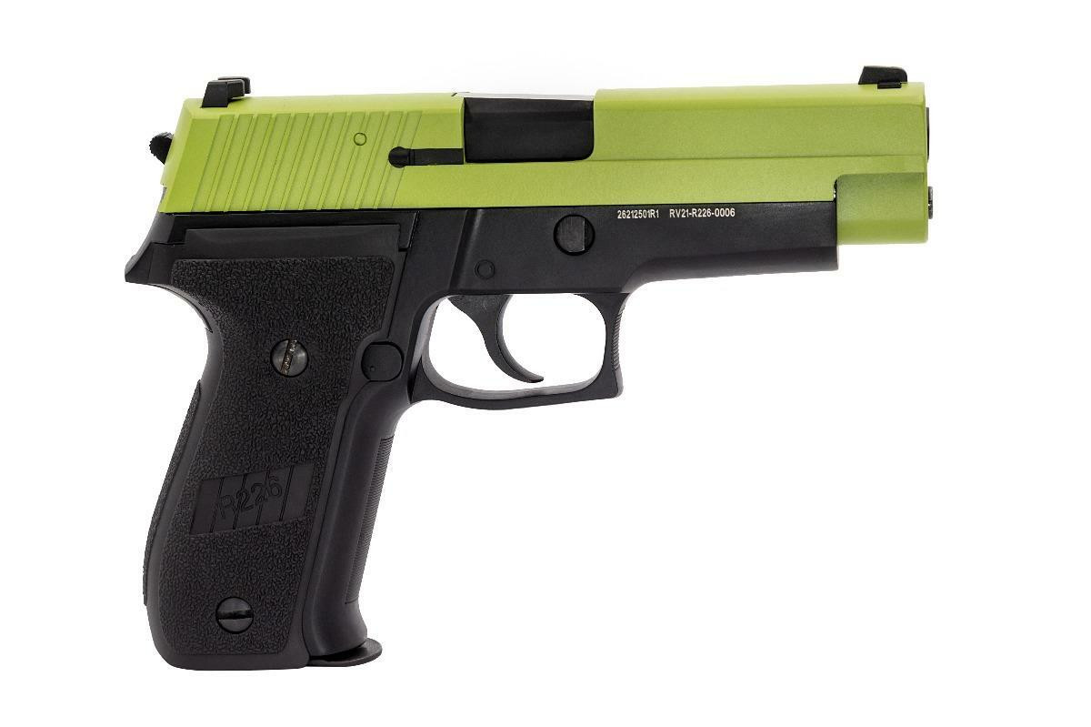 Raven R226 Gas Blowback pistol with Green Slide - bbgunsuk.co.uk