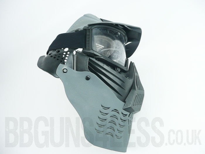 Pro Airsoft Protection mask in black with screen visor - bbgunsuk.co.uk