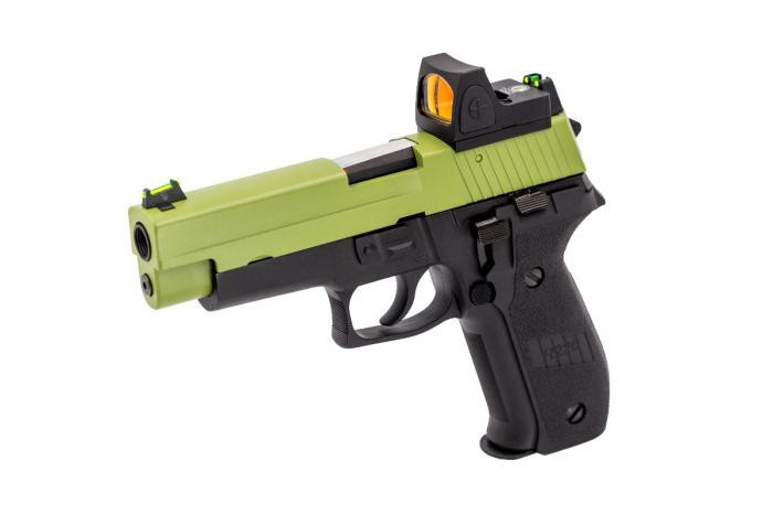 Raven R226 GBB Pistol with Green Slide & BDS Sight - bbgunsuk.co.uk