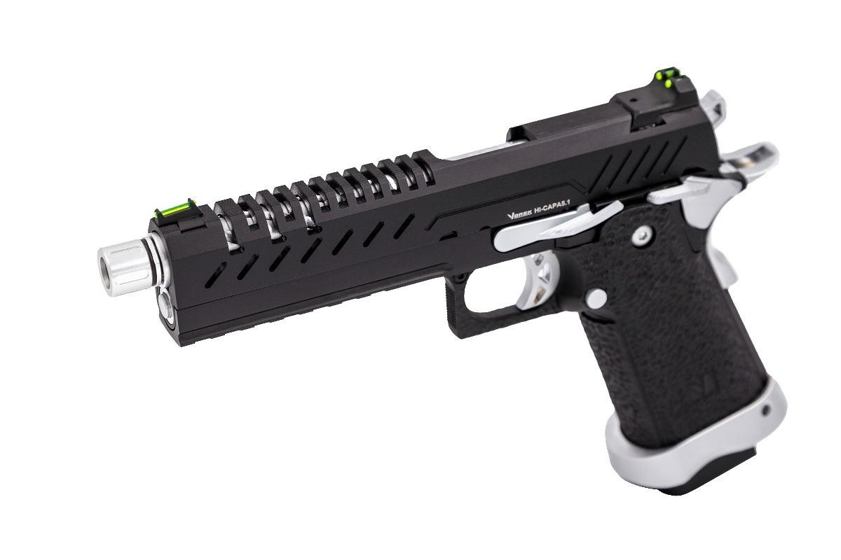 Vorsk Hi-Capa 5.1 Red Match GBB Pistol in Black & Chrome - bbgunsuk.co.uk