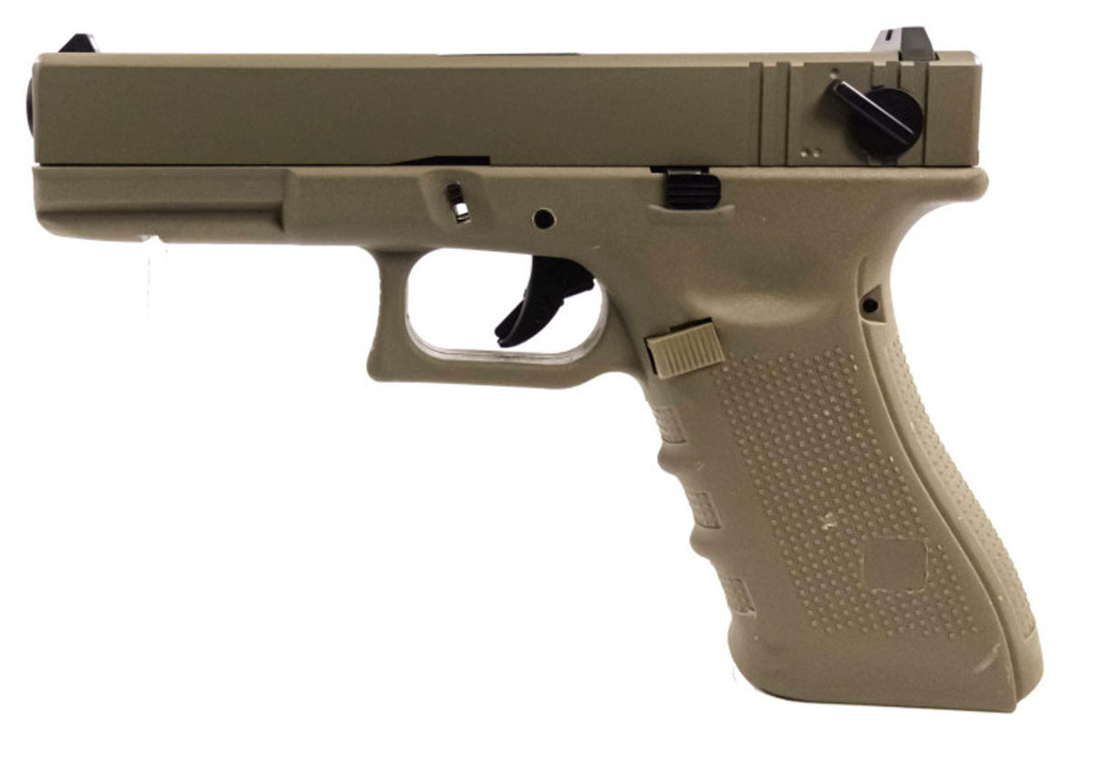 Raven EU18 Gas Blowback Airsoft Pistol in Desert Tan - bbgunsuk.co.uk