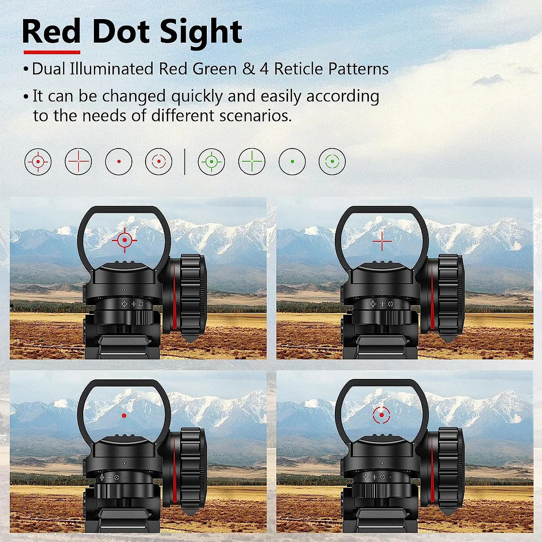 Skirmish Tactical 4-12X50 Rifle Scope + Red Dot + Red Laser Combo ...