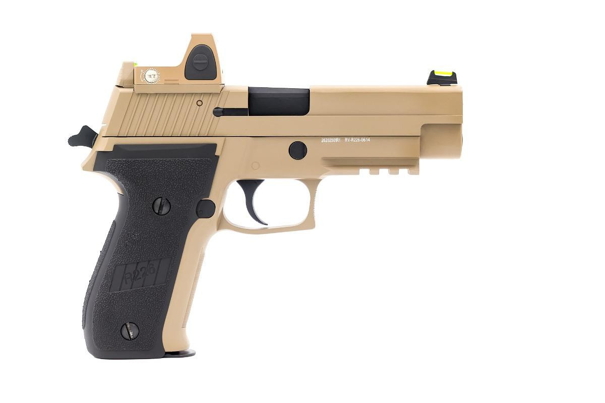 Raven R226 GBB Airsoft Pistol with Rail and BDS Sight in Desert Tan ...