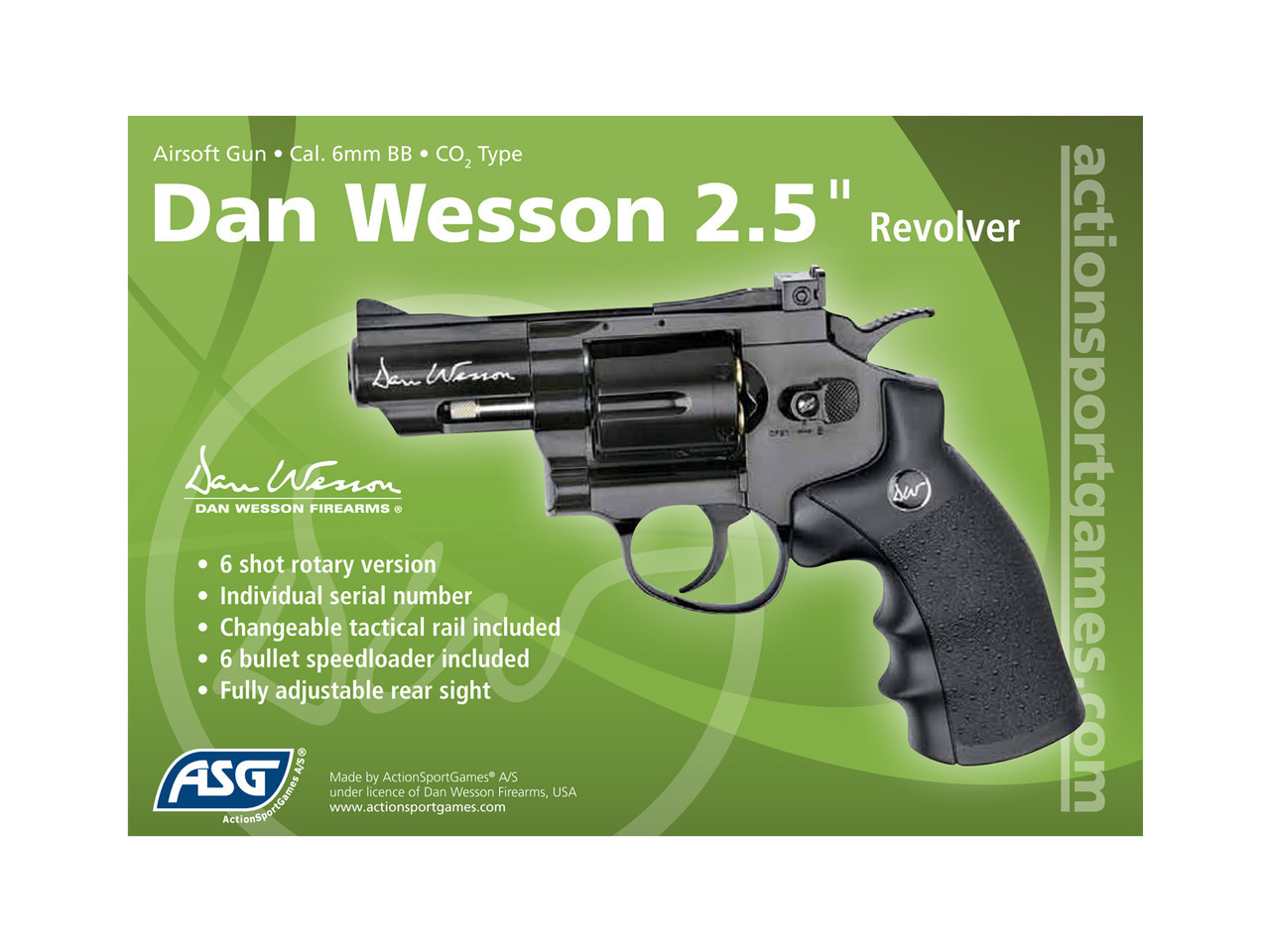ASG Dan Wesson 2.5" Airsoft Revolver Co2 in Black - bbgunsuk.co.uk
