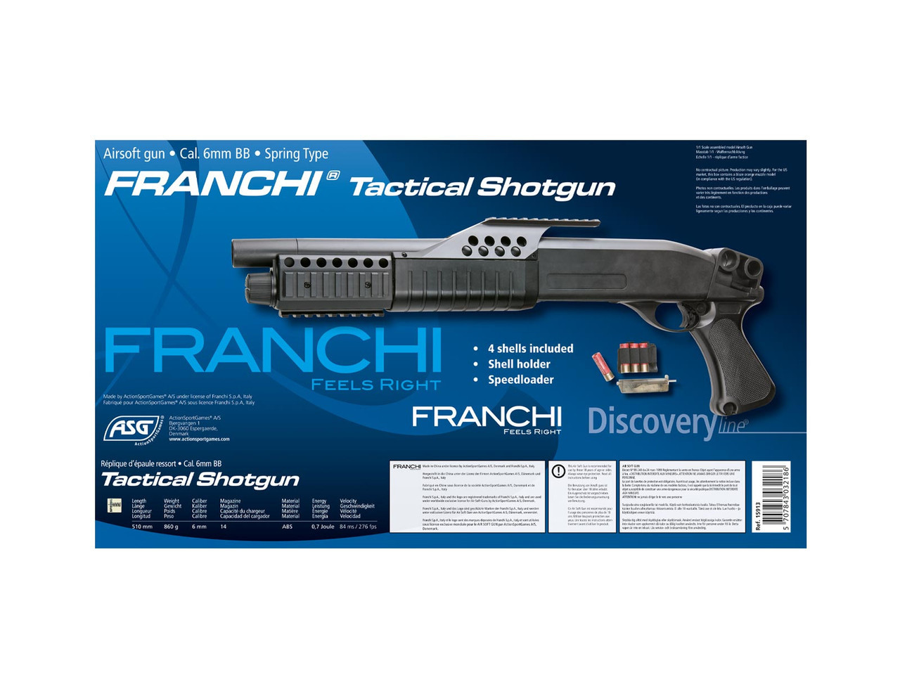 ASG - Franchi Tactical BB Shotgun with Rail in Black - bbgunsuk.co.uk