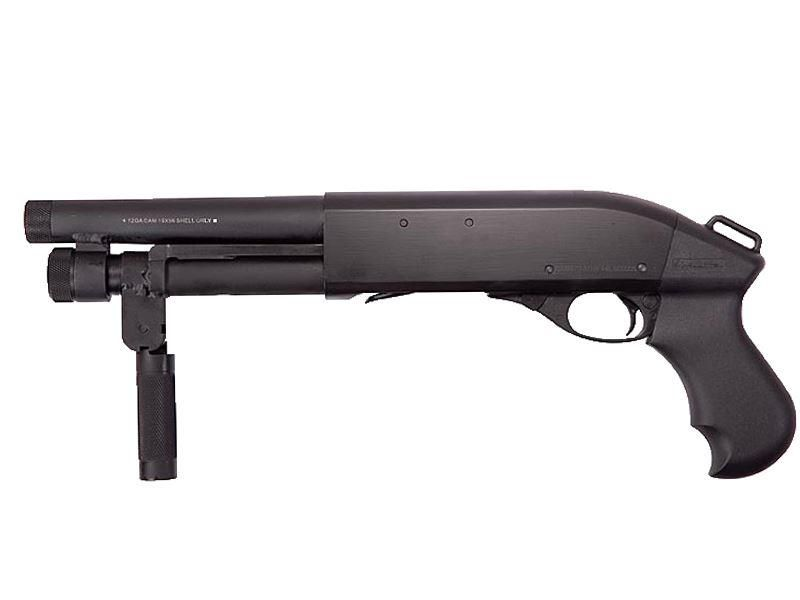 APS CAM 870 AOW Magnum Shell Ejecting Airsoft Shotgun in Black ...
