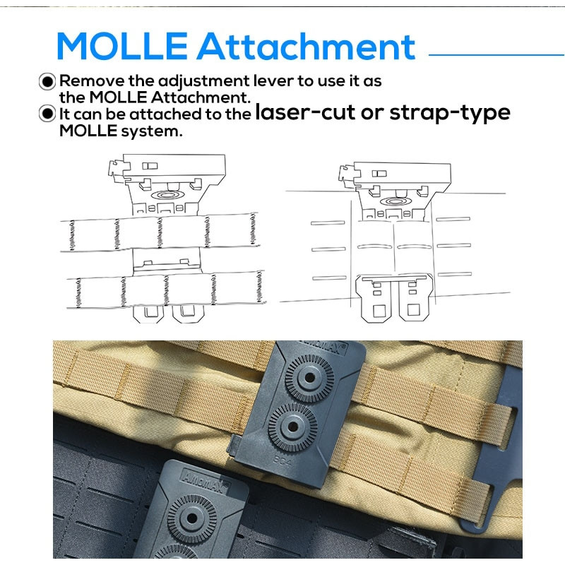 Amomax Holster Molle And Belt Clip Mount in Tactical Black - bbgunsuk.co.uk