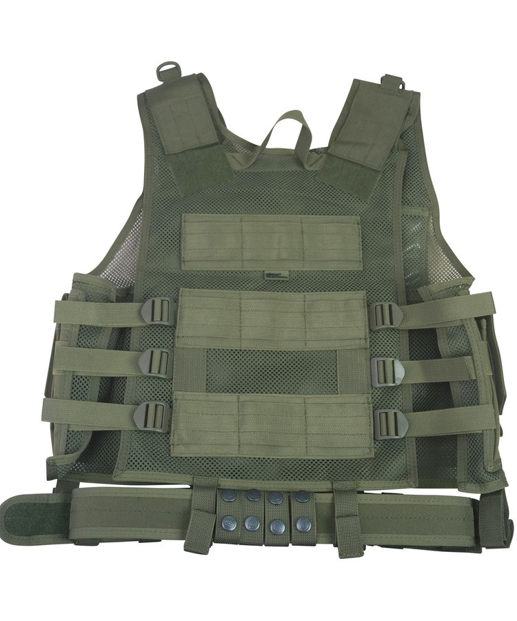 Kombat UK Cross Draw Airsoft Tactical Vest in Army Green - bbgunsuk.co.uk