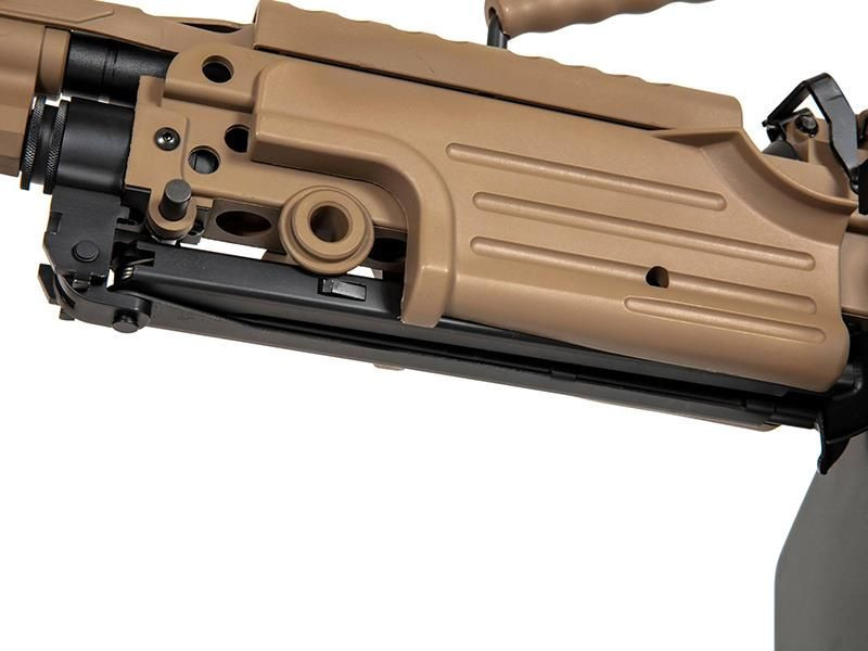 A&K M249 MKII Airsoft Rifle in Desert Tan - bbgunsuk.co.uk