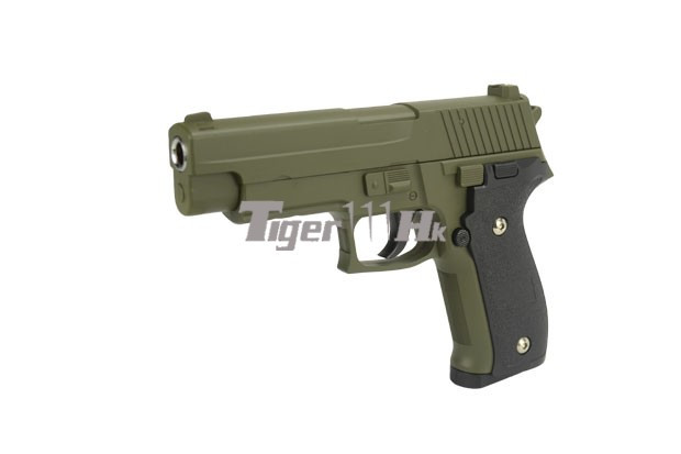 Galaxy G26 P226 Metal Spring Pistol in Army Green - bbgunsuk.co.uk