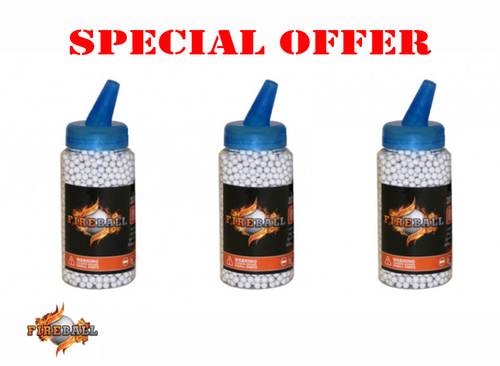 Fireball pellets 6000 x 0.25g speed loader in 3 bottles - bbgunsuk.co.uk
