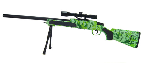 Cyma ZM51 sniper rifle with scope and bipod in Green Camo - bbgunsuk.co.uk