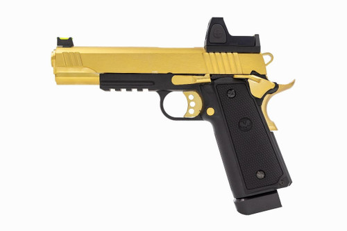 Raven Hi-Capa R14 Gas Pistol inc Rails & BDS Sight in Gold - bbgunsuk.co.uk