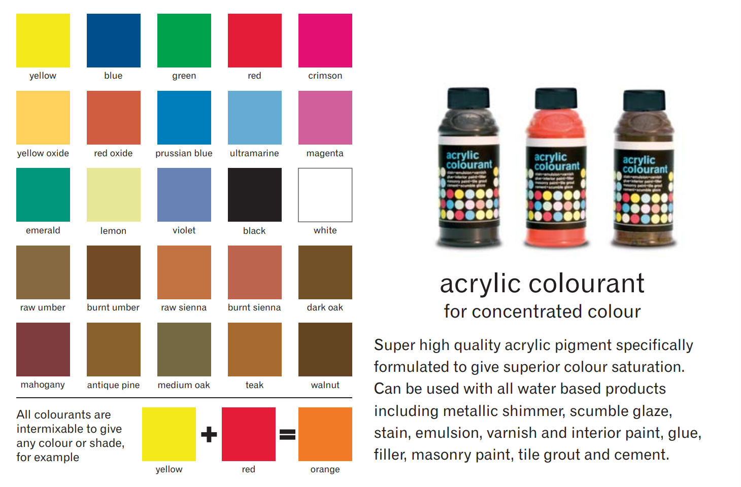 Polyvine Universal Acrylic Colourant