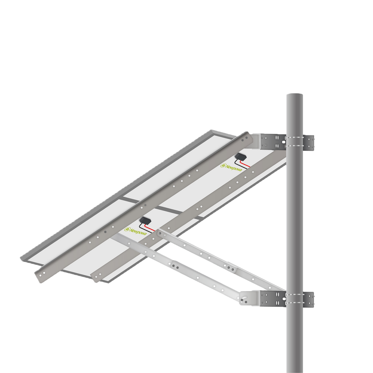 Double Arm Pole Side Mount for 200W Solar Panels -Newpowa