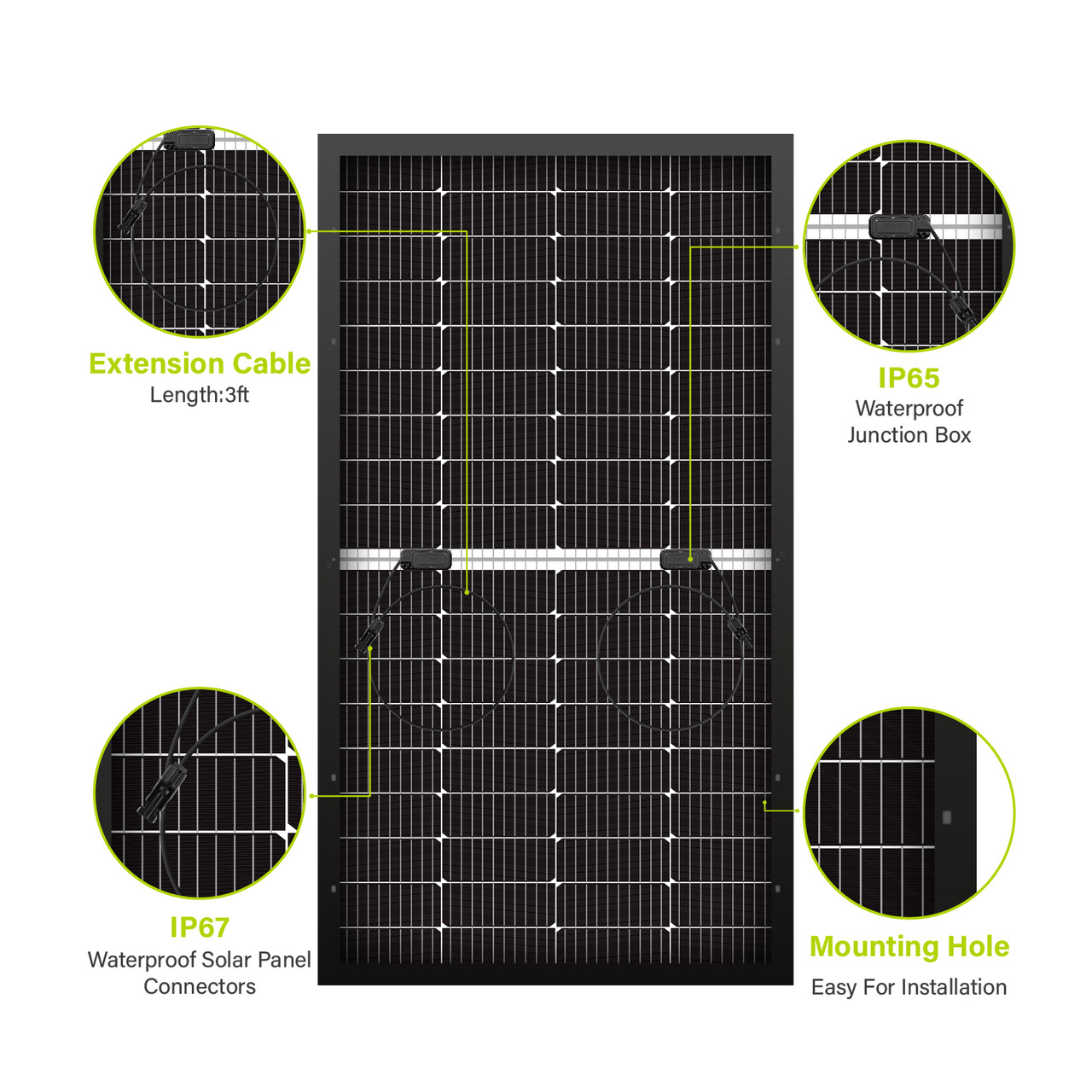 200W 12V Mono Bifacial Solar Panel w/ 9BusBar Technology -Newpowa