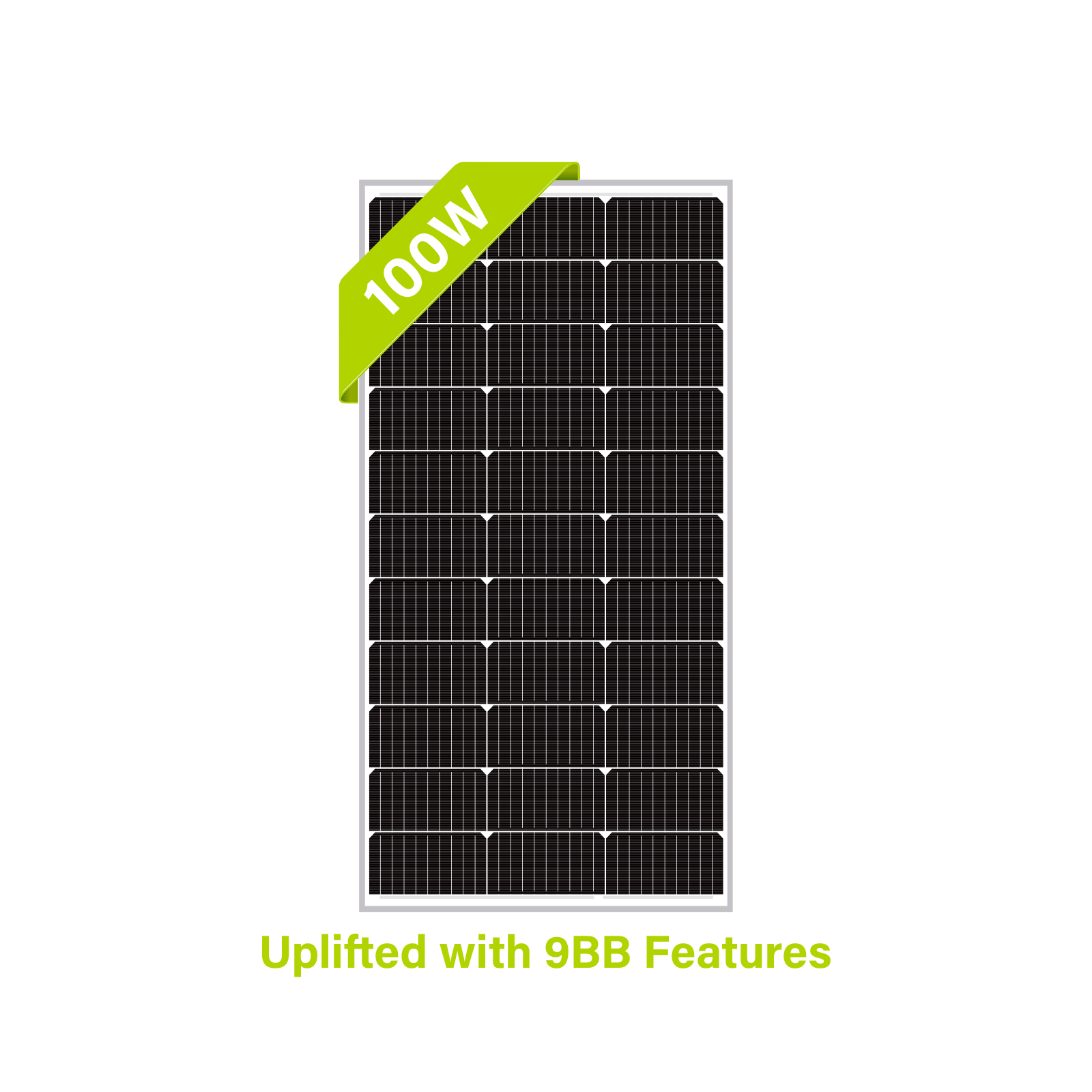 Pro 100W 12V Monocrystalline Solar Panels w/ 9BusBar Technology -Newpowa