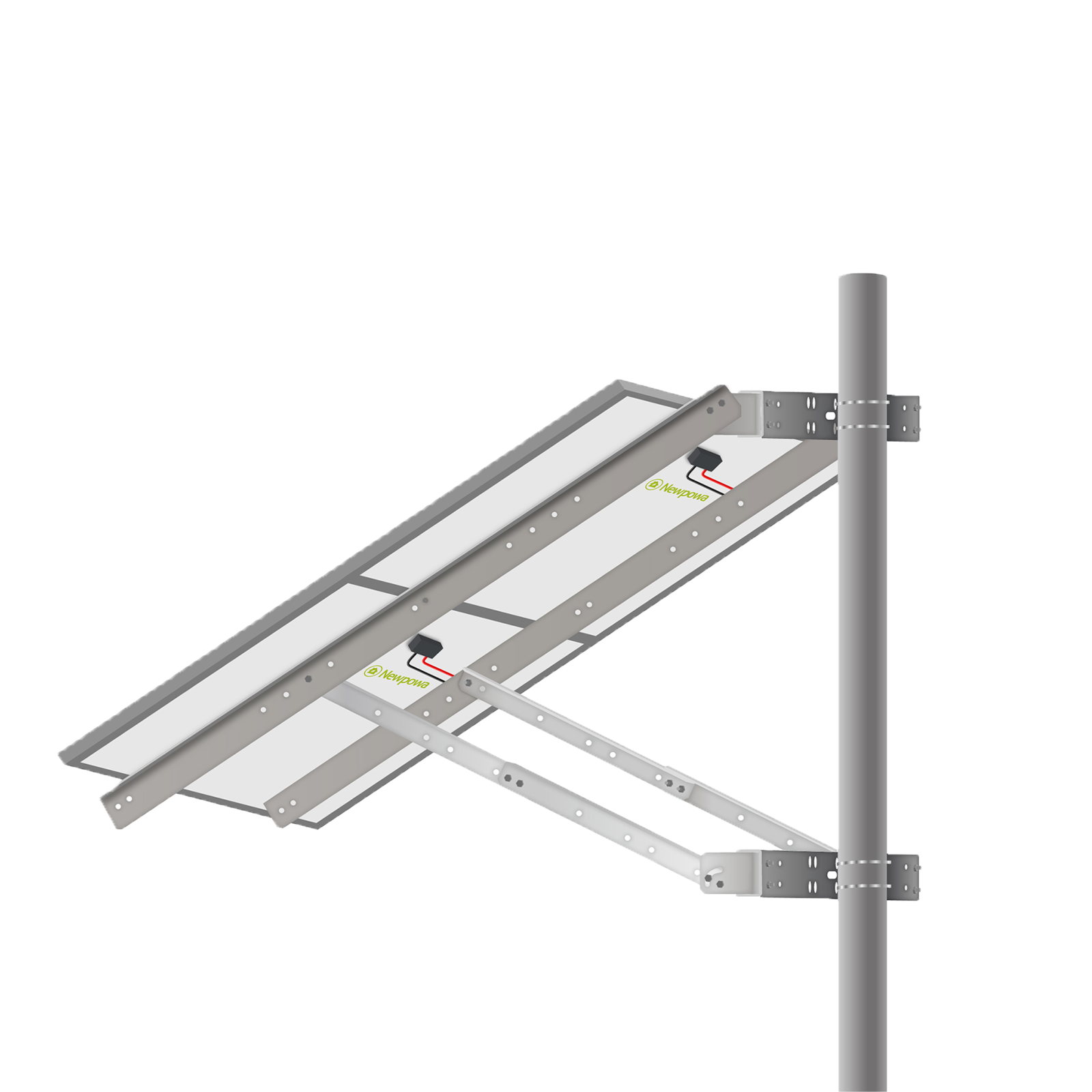 Double Arm Pole Side Mount for 200W Solar Panels -Newpowa