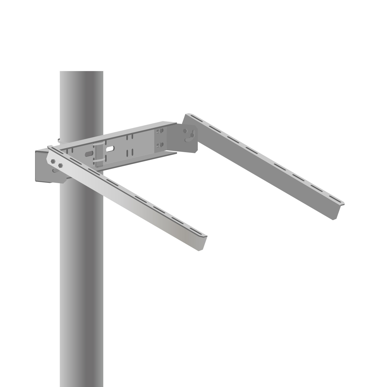 Double Arm Pole/Wall Side Mount for 40W-75W Solar Panels -Newpowa