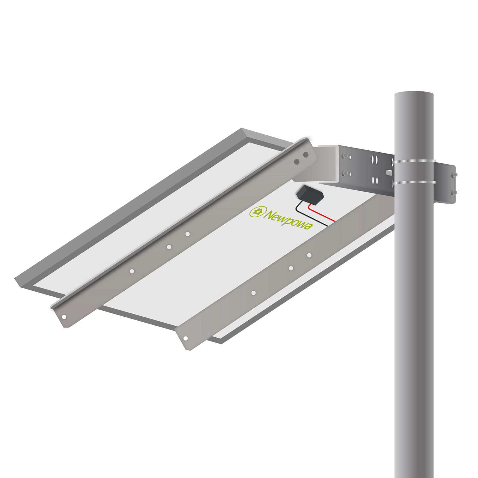 Double Arm Pole Side Mount for 200W Solar Panels -Newpowa