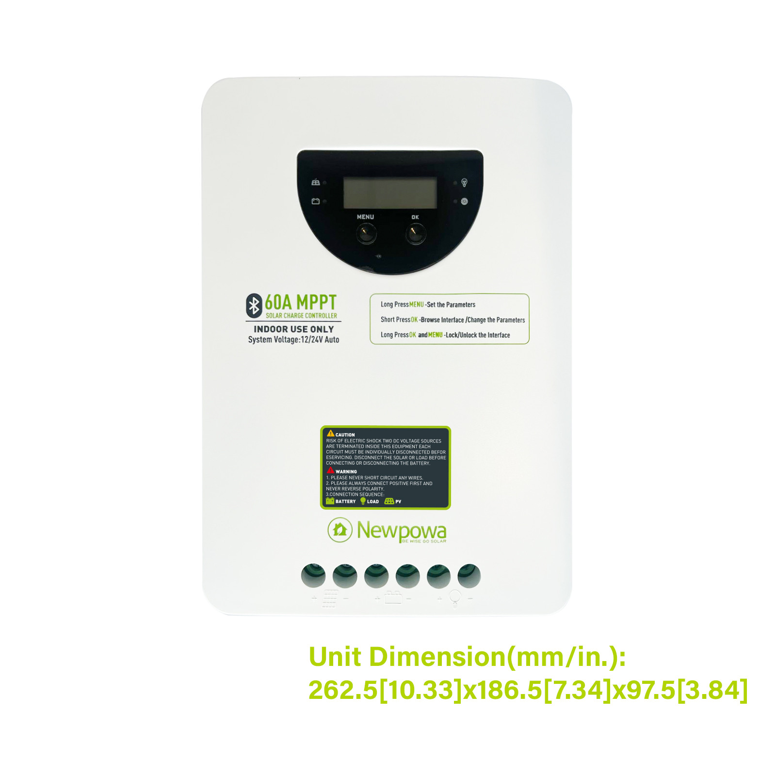 60A MPPT Charge Controller w/ 98% Conversion Rate -Newpowa